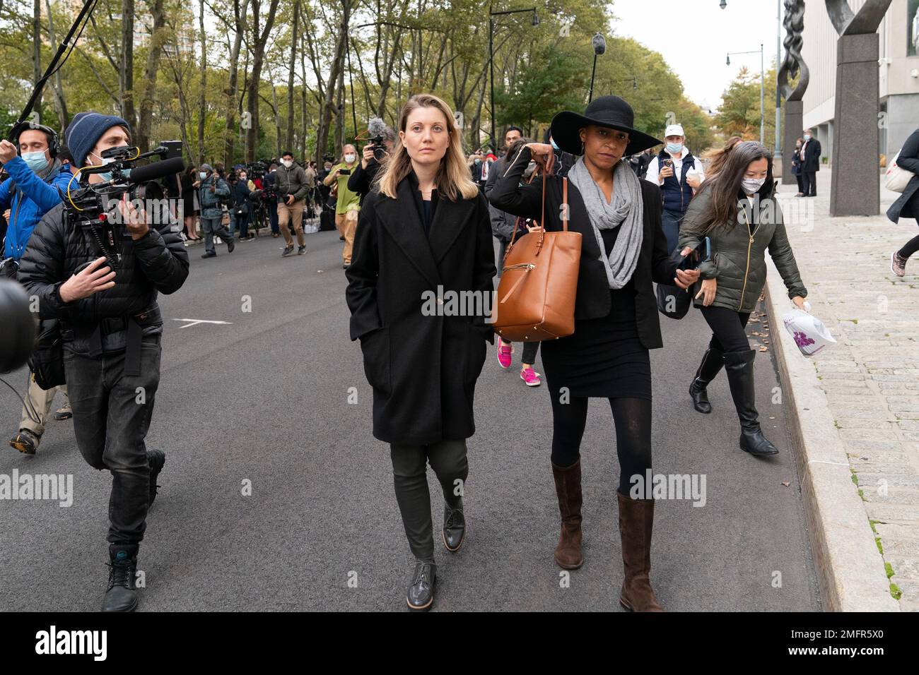 Nicki Clyne, left, and Michelle Hatchette leave Brooklyn federal court ...