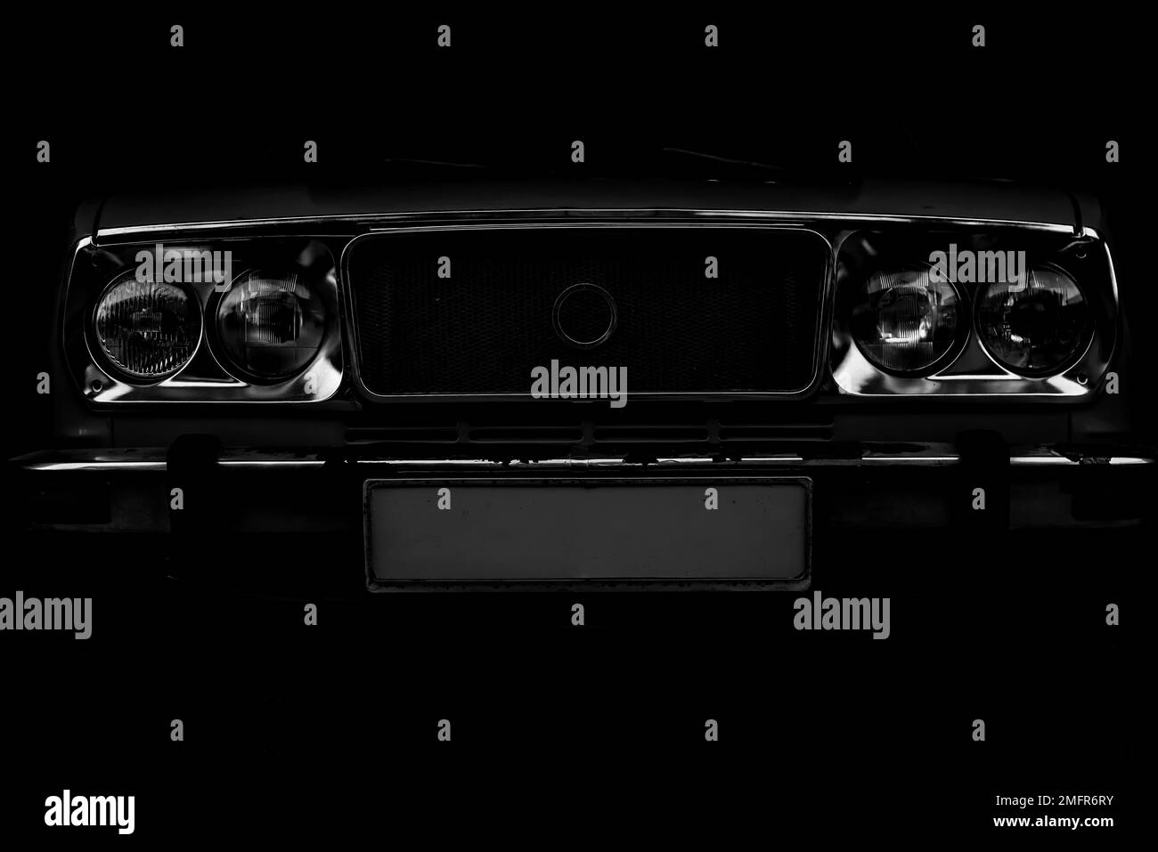 Shiny vintage car. Close-up front view Stock Photo - Alamy