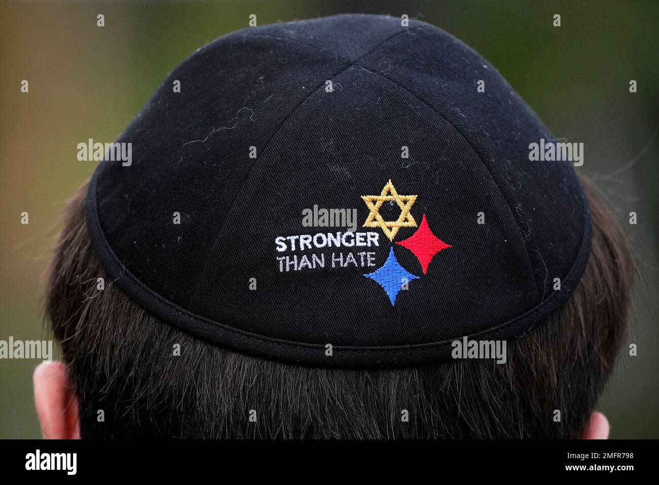 Aaron Myers attends a moment of remembrance outside the Tree of Life ...