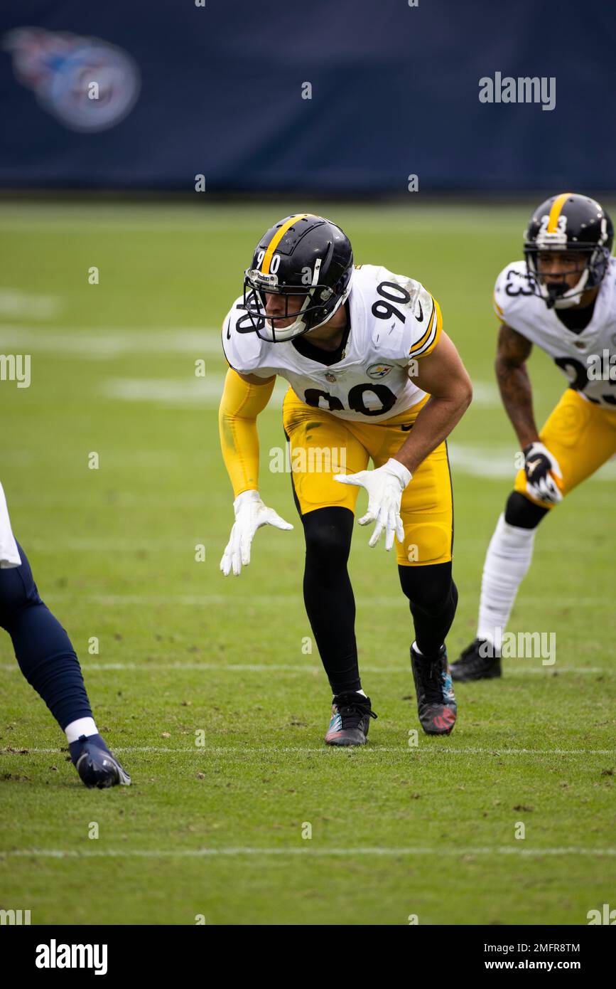 Pittsburgh Steelers outside linebacker T.J. Watt (90) stands in ...