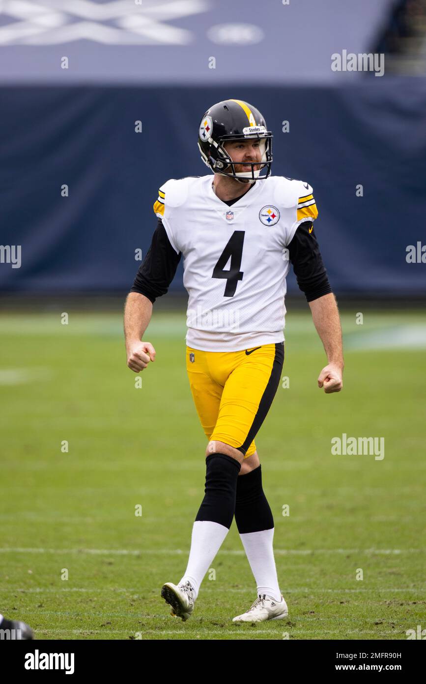 Pittsburgh Steelers punter Jordan Berry (4) celebrates a punt against ...