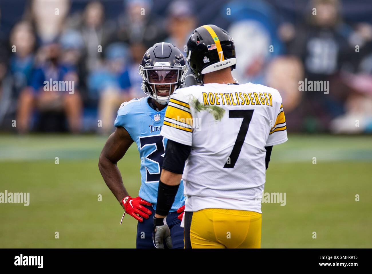 Tennessee Titans free safety Kevin Byard (31) laughs with Pittsburgh ...