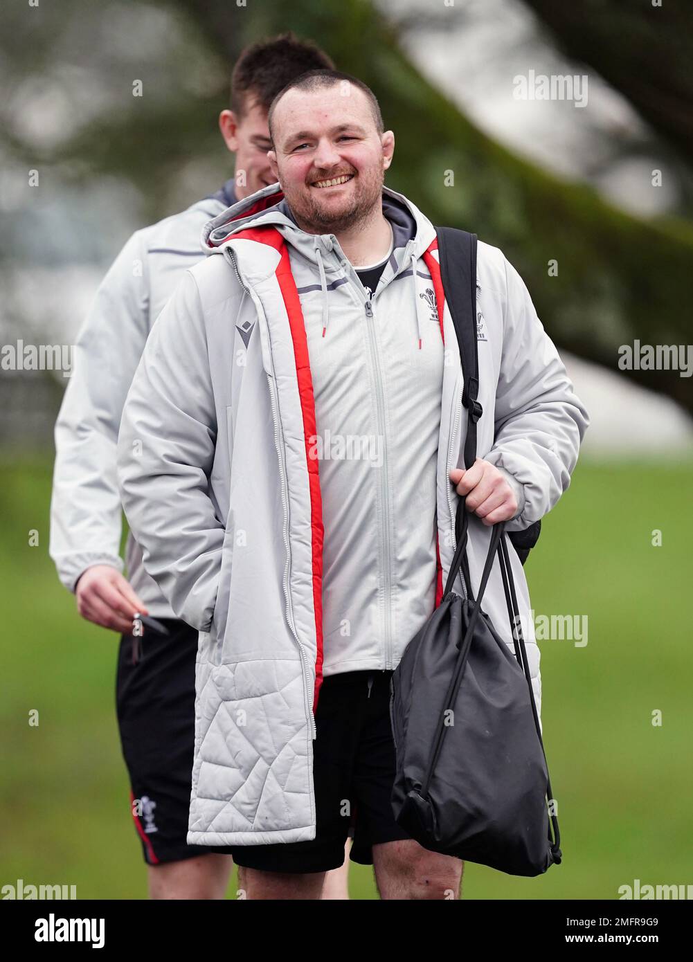 Wales' Ken Owens (right) during a training session at the Vale Resort ...