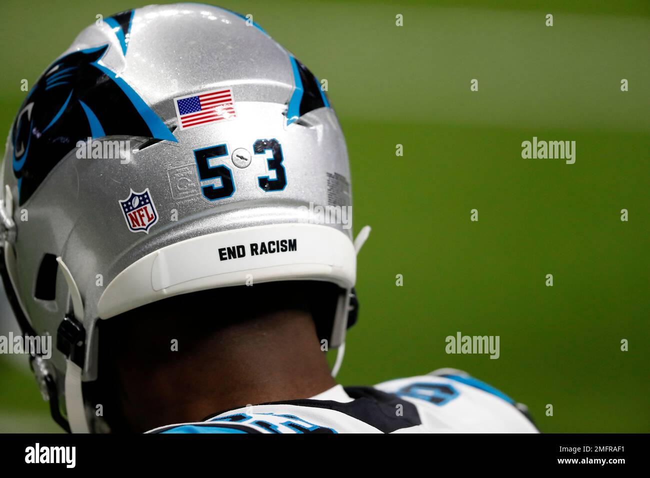 Carolina Panthers defensive end Brian Burns (53) before an NFL football ...