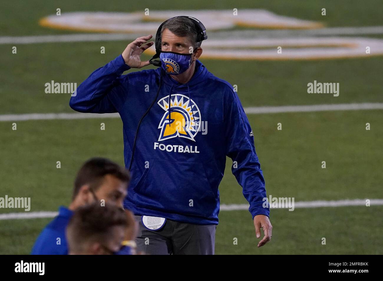 San Jose State head coach Brent Brennan during an NCAA college football game against Air Force ...