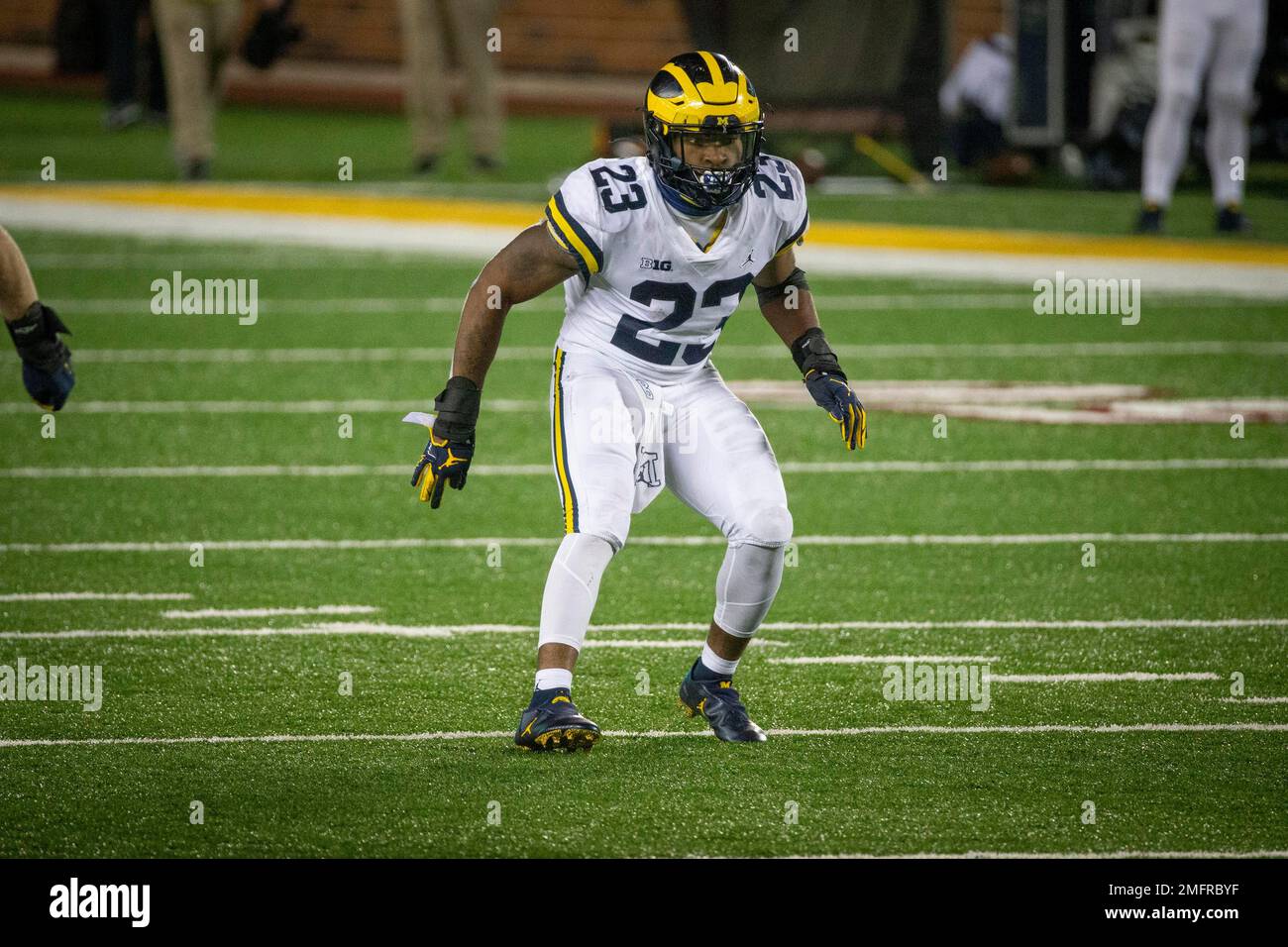 Michigan linebacker Michael Barrett defends against Minnesota in the ...