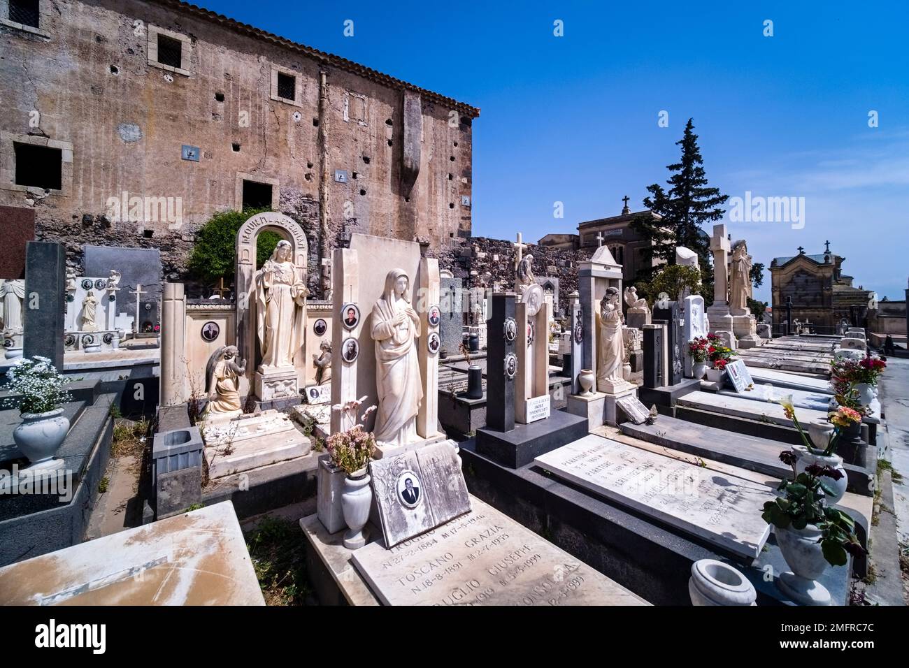 Artistic graves and sculptures in the cemetery Cimitero monumentale di ...