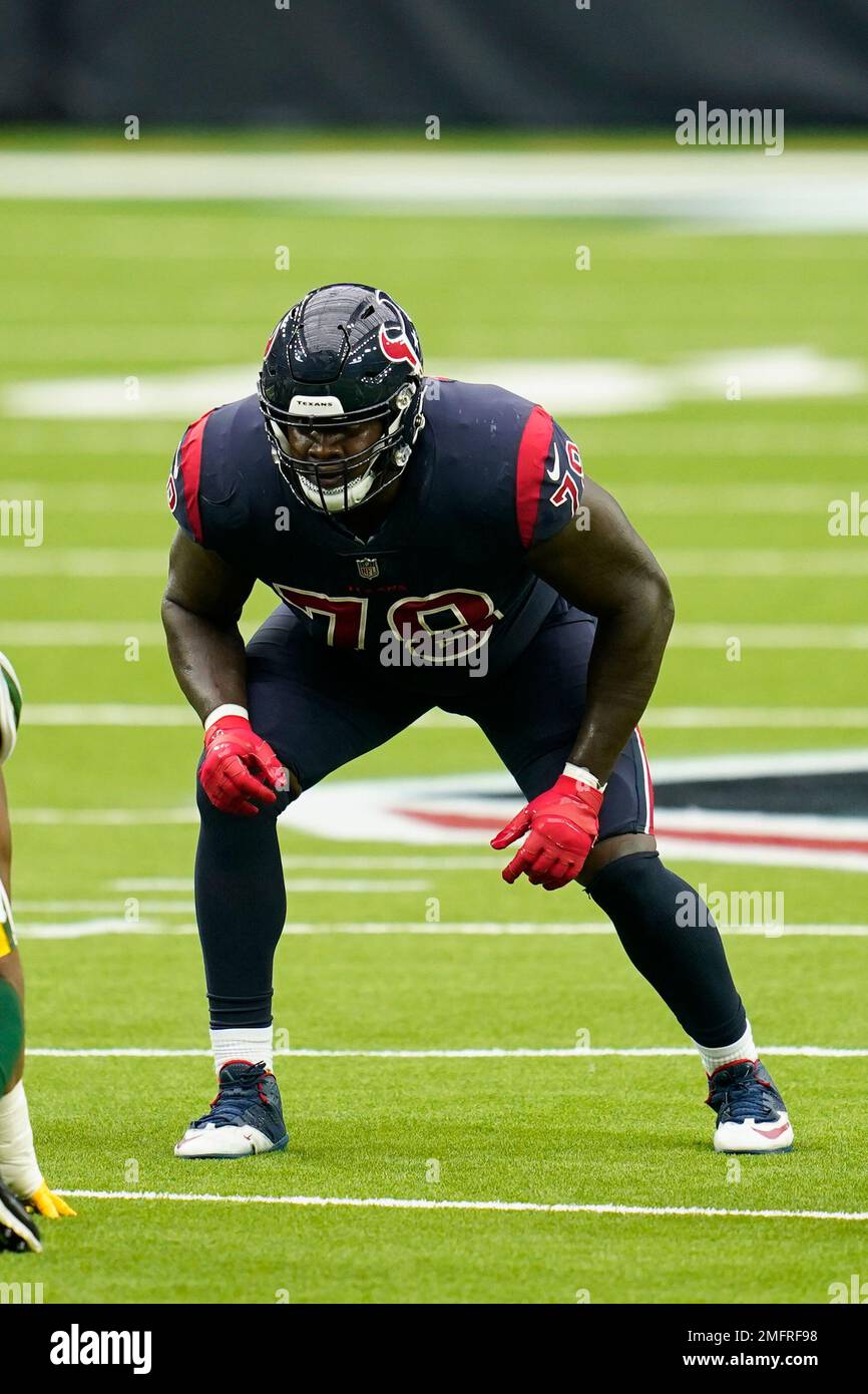 Houston Texans offensive lineman Laremy Tunsil (78) lines up for the ...