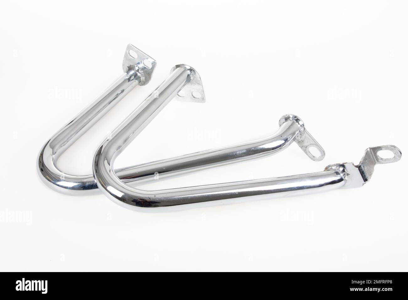 motorcycle crash bar protection on white background Stock Photo - Alamy