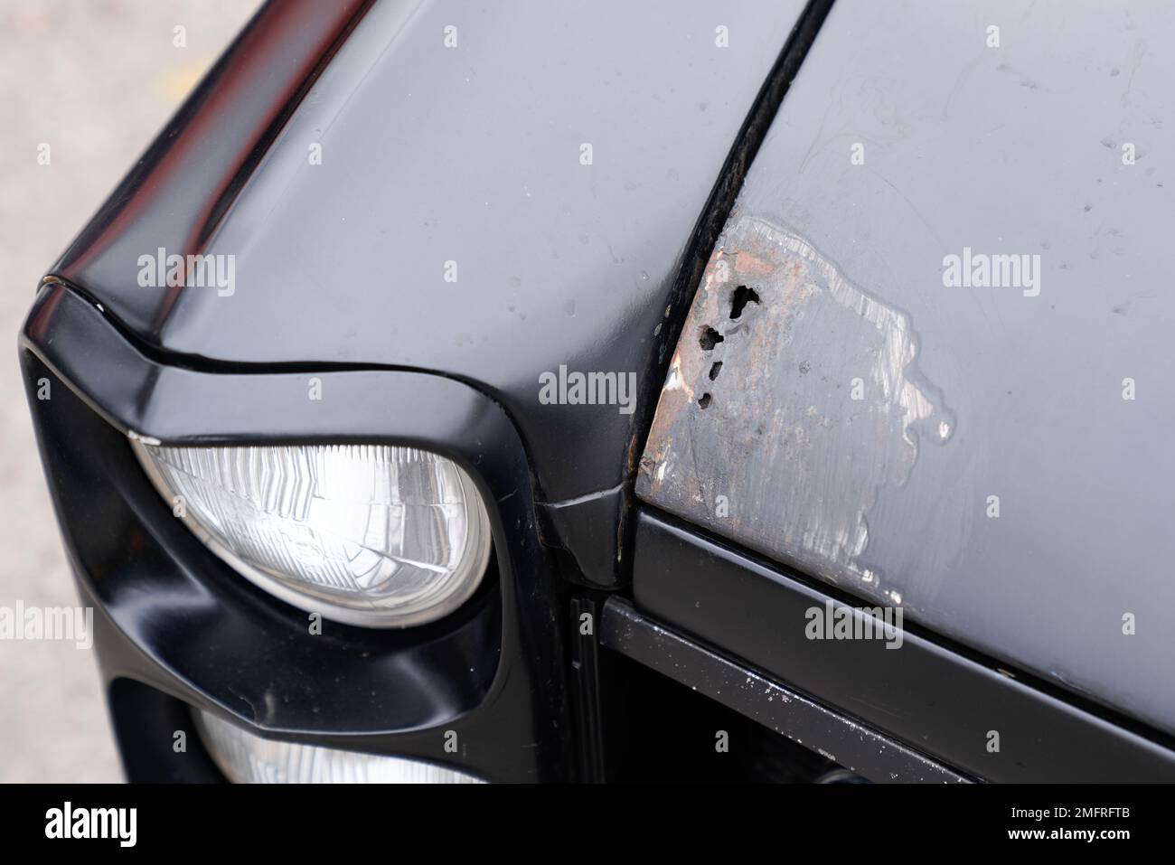 rust punctured car hood and rusty oxidized paint Stock Photo - Alamy