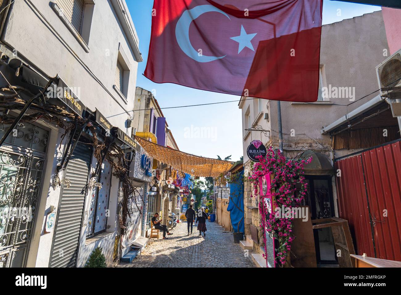 Alacati, Turkey - January 2023 : Alacati street view in Alacati Town ...