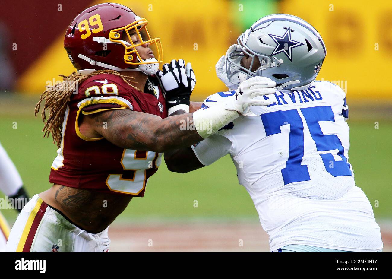 Dallas Cowboys offensive tackle Cameron Erving (75) in action against ...