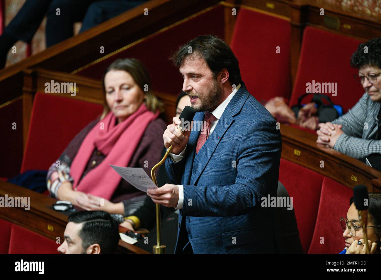 Paris, France. 24th Jan, 2023. Sebastien Rome (LFI La France Insoumise ...