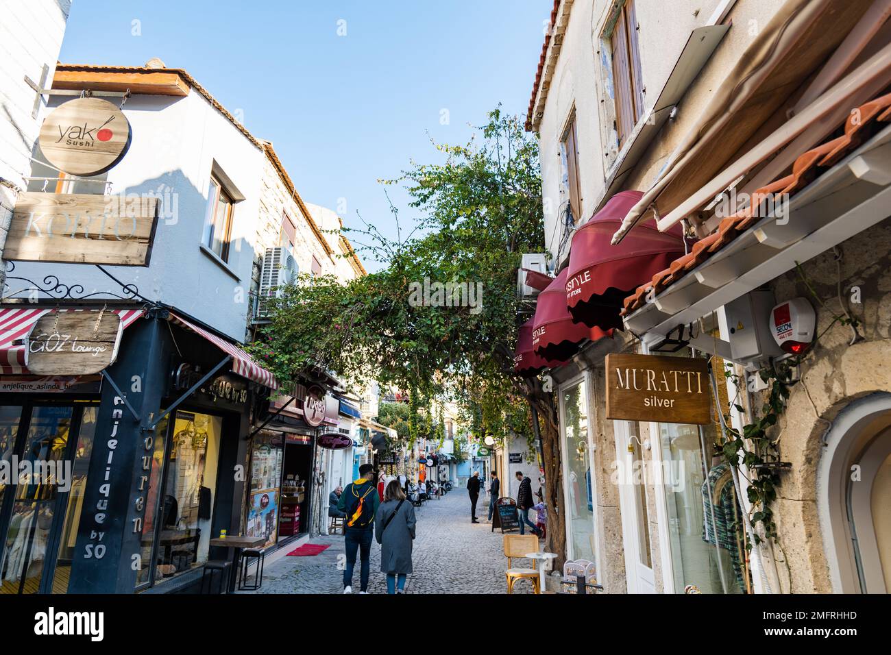 Alacati, Turkey - January 2023 : Alacati street view in Alacati Town ...