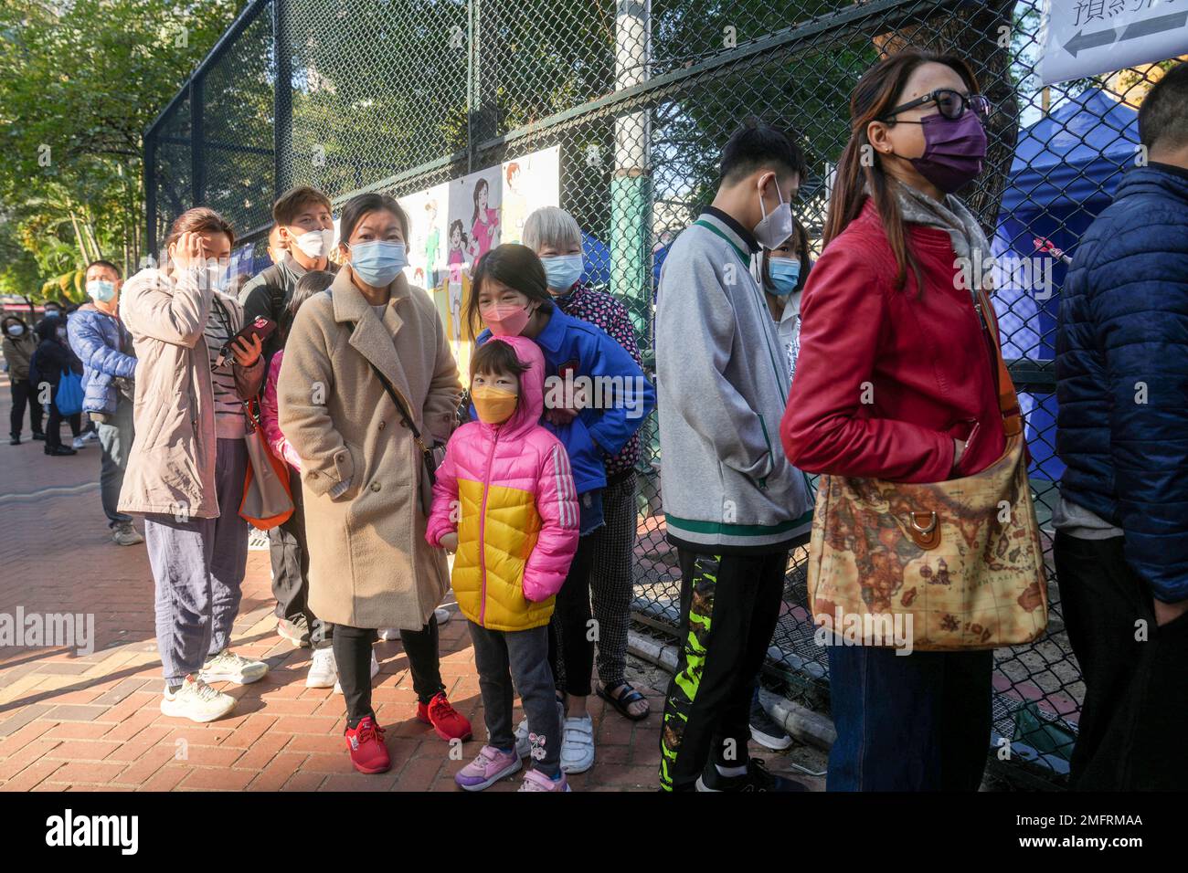 People queue up for Covid-19 test at the community testing station at ...