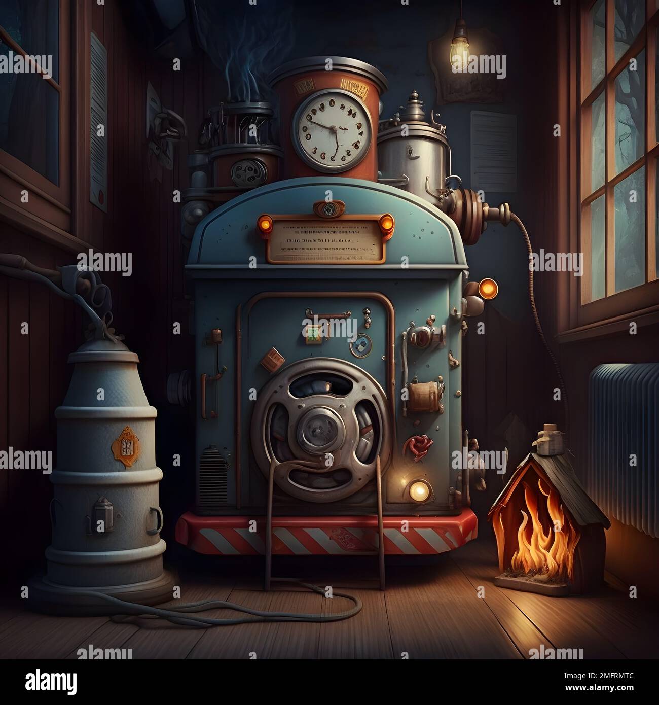 steampunk wood stove Stock Photo - Alamy