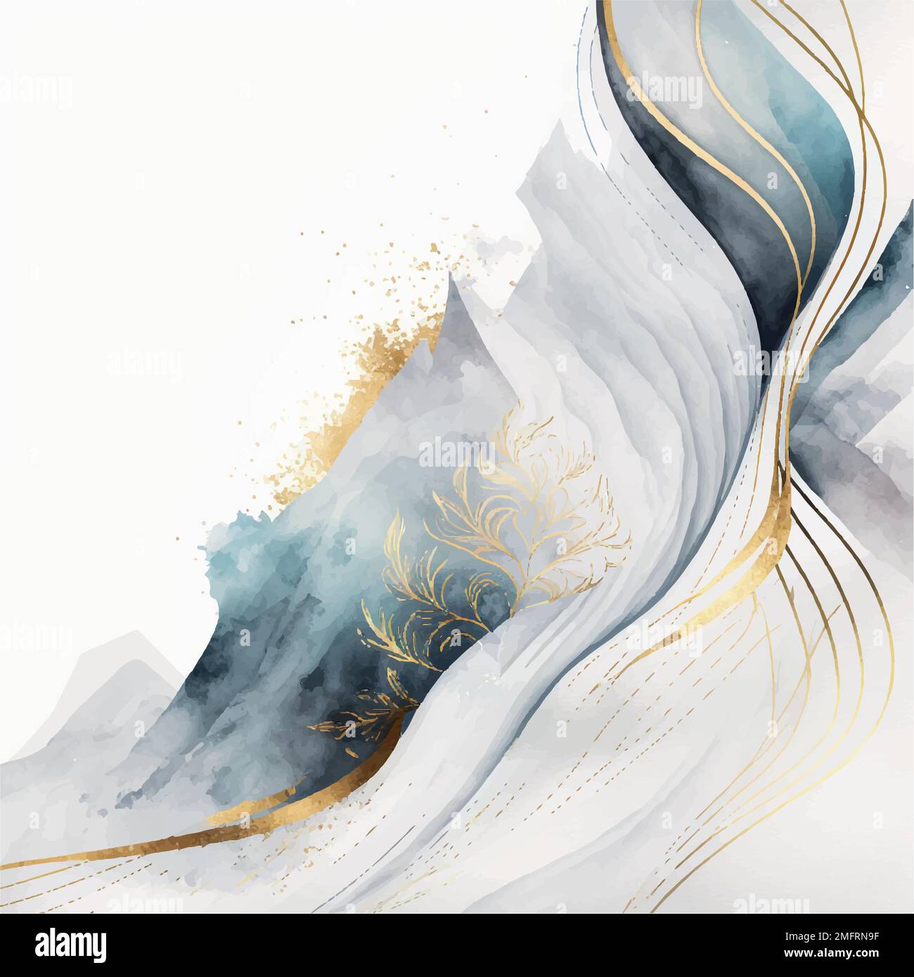 Abstract horizontal background designed with earth tone watercolor ...