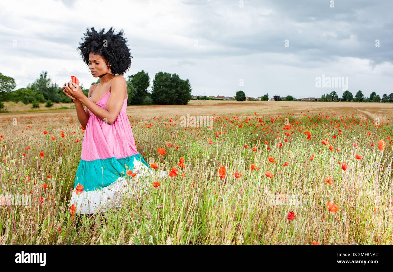 Rural Fashion, Free Spirit. A carefree moment from a beautiful young ...