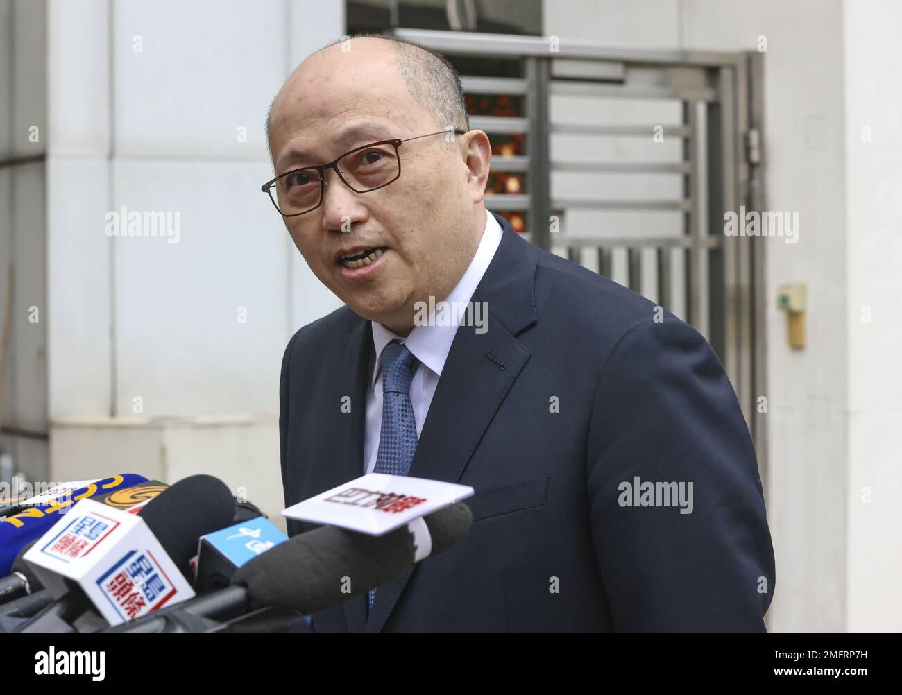 Newly appointed Liaison Chef Zheng Yanxiong meets the media before his ...