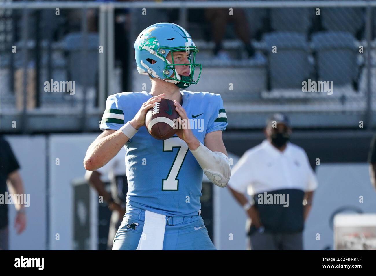 Tulane quarterback Michael Pratt looks for a receiver against Central ...