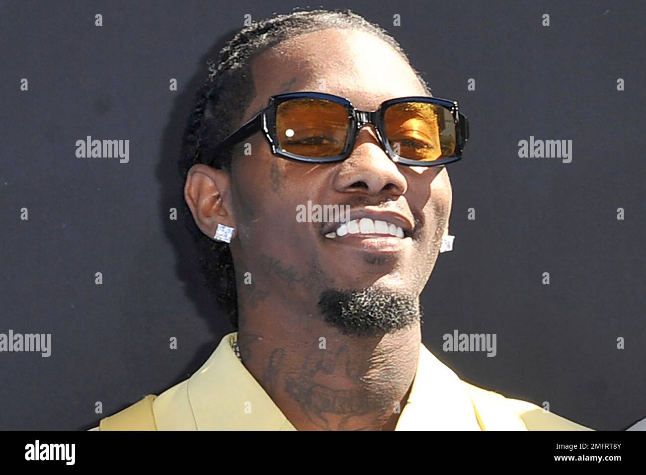 FILE - This Sunday, June 23, 2019, file photo shows Offset arriving at ...