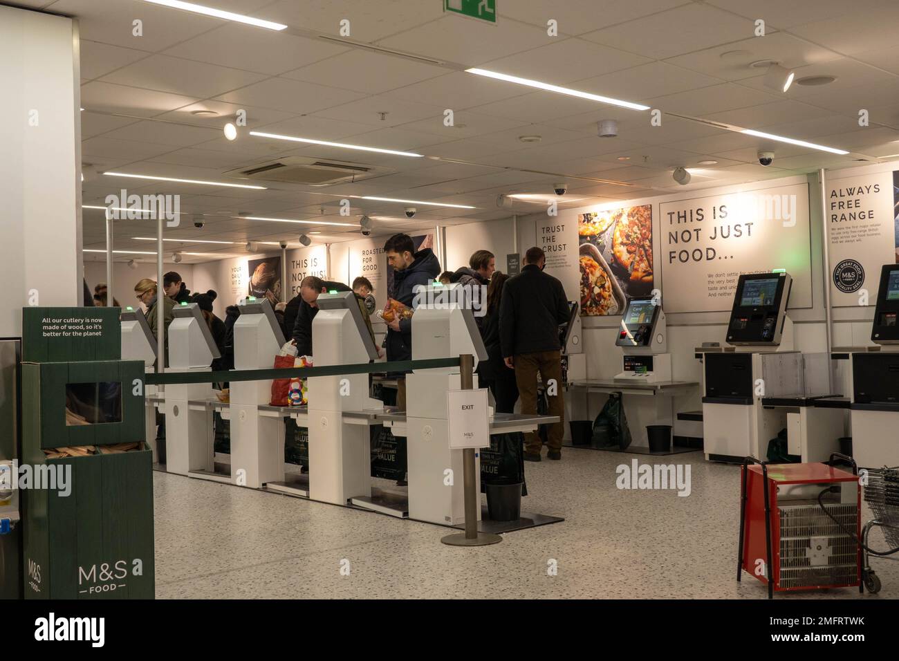 Marks and Spencer’s self service checkout Norwich Norfolk England Stock ...