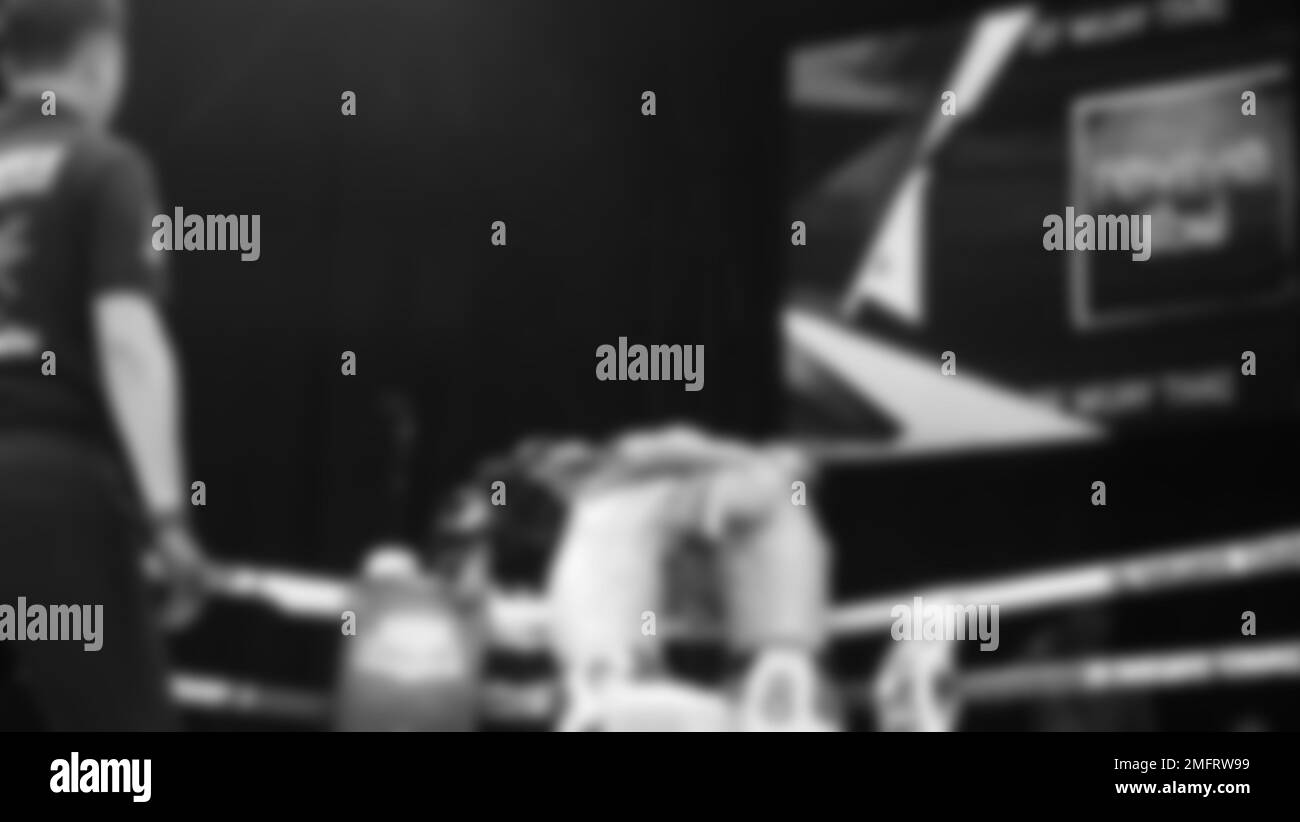 Blurred images black and white photo style of Thai boxing or Muay Thai ...