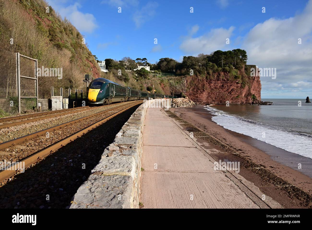 An Intercity Express Train approaching Parsons tunnel beneath Hole Head ...