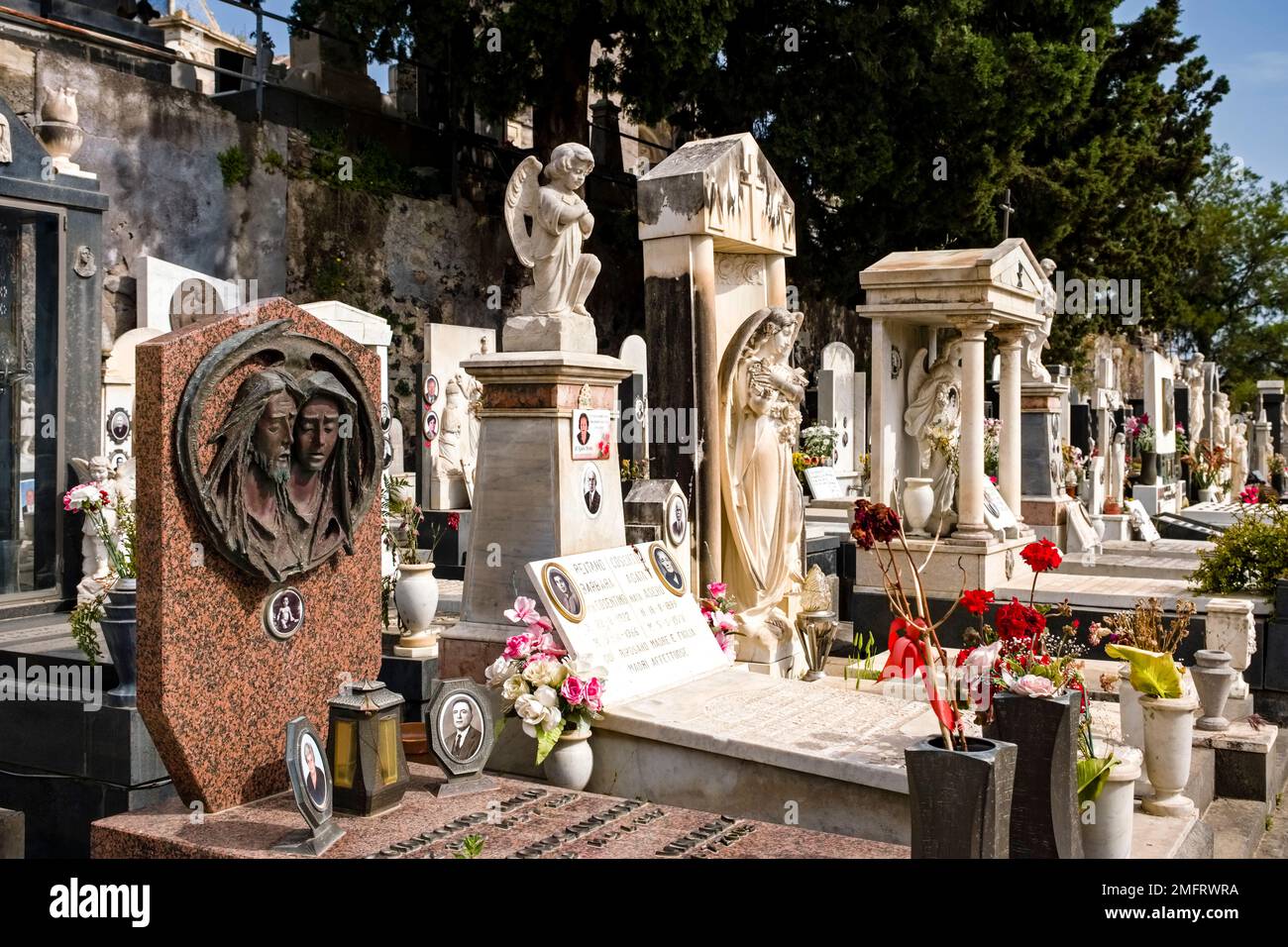 Artistic graves and sculptures in the cemetery Cimitero monumentale di ...