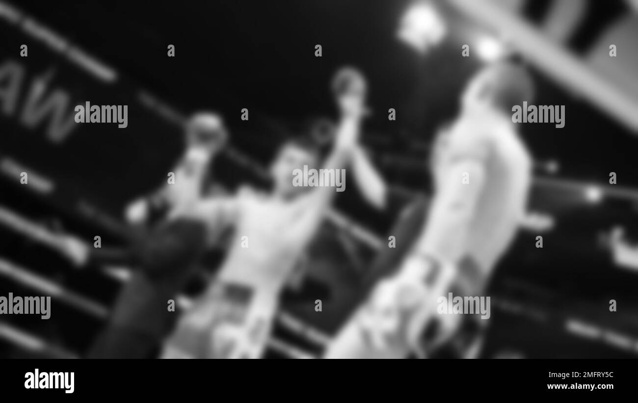 Blurred images black and white photo style of Thai boxing or Muay Thai ...