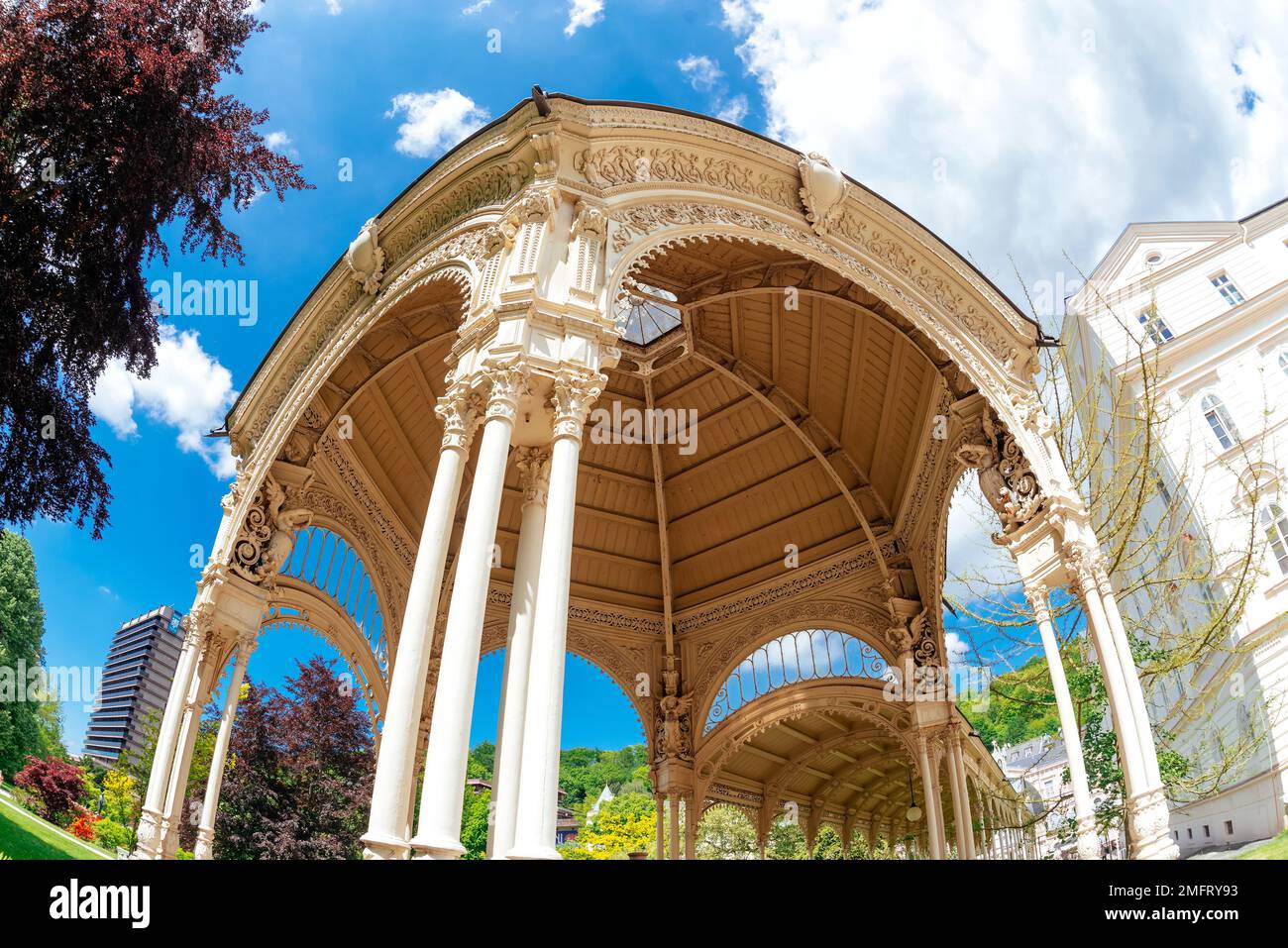 Inside of rotonda at Dvorak park. Karlovy vary, Czech Republic Stock ...