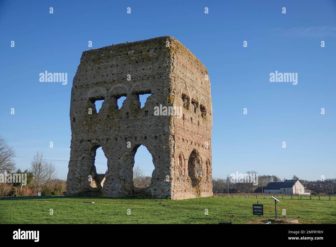 A scenic shot of the Temple of Janus under the blue sky in Autun ...