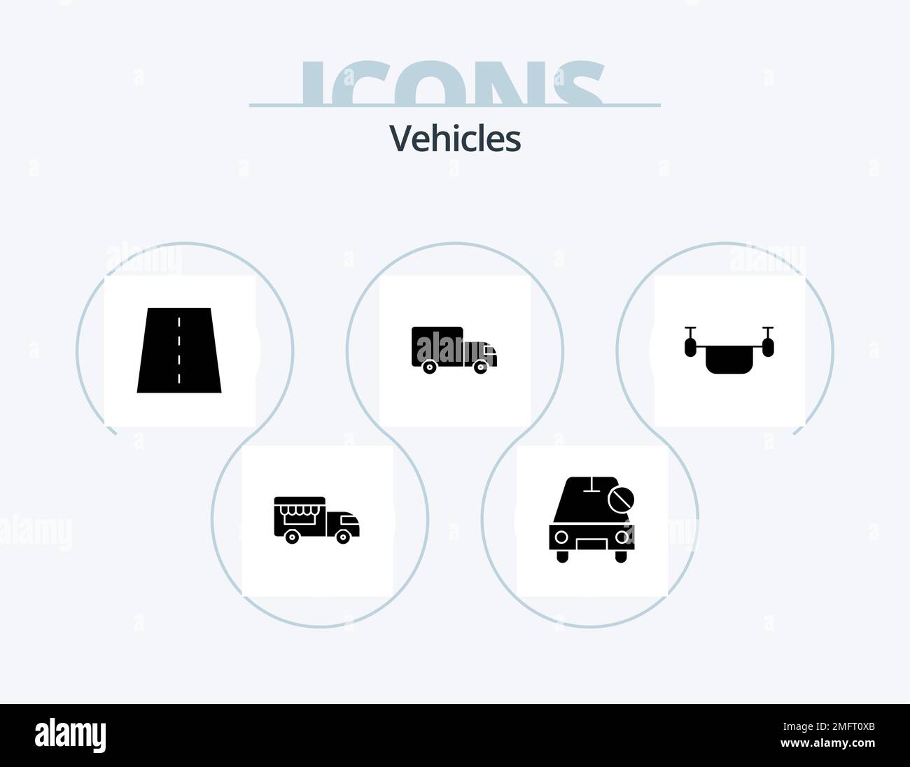 Vehicles Glyph Icon Pack 5 Icon Design. air. transport. bridge ...