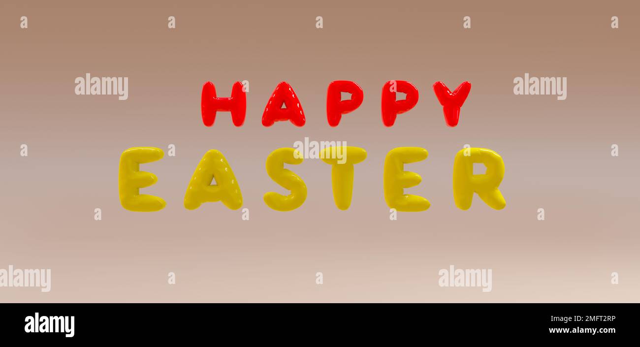 Happy Easter background with balloon letters, 3D work and 3D image ...