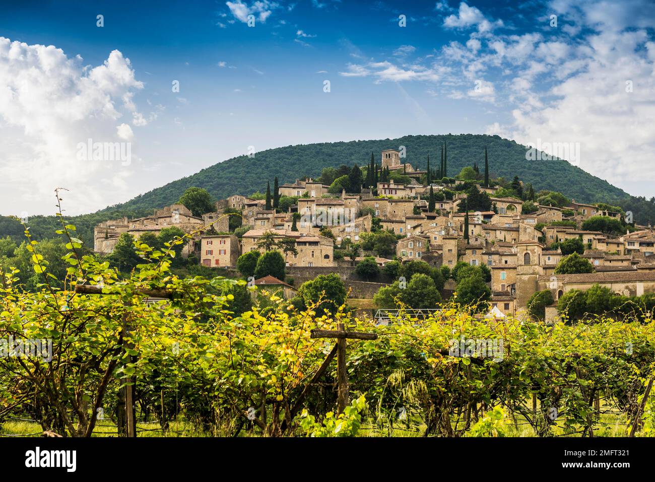 Medieval village, Mirmande, Les plus beaux villages de France, Departement Drome, Auvergne-Rhone ...