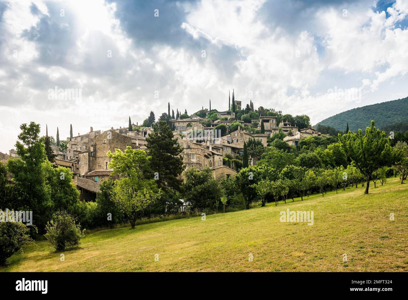 Medieval village, Mirmande, Les plus beaux villages de France, Departement Drome, Auvergne-Rhone ...