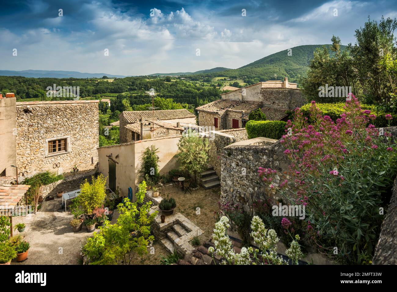 Medieval village, Mirmande, Les plus beaux villages de France, Departement Drome, Auvergne-Rhone ...