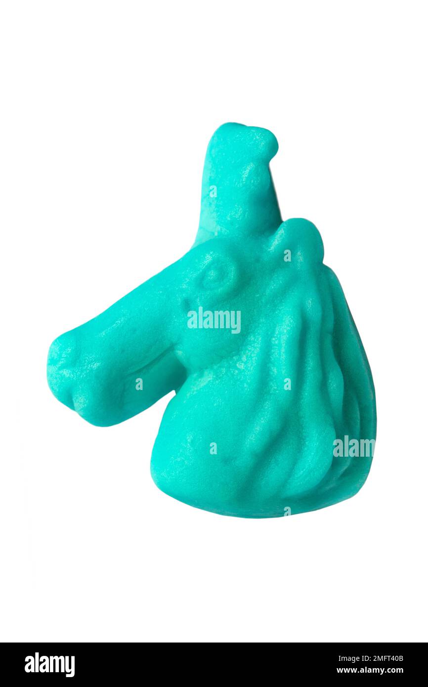 turquoise blue green Unicorn sweet candy from packet of Vidal Unicorns ...