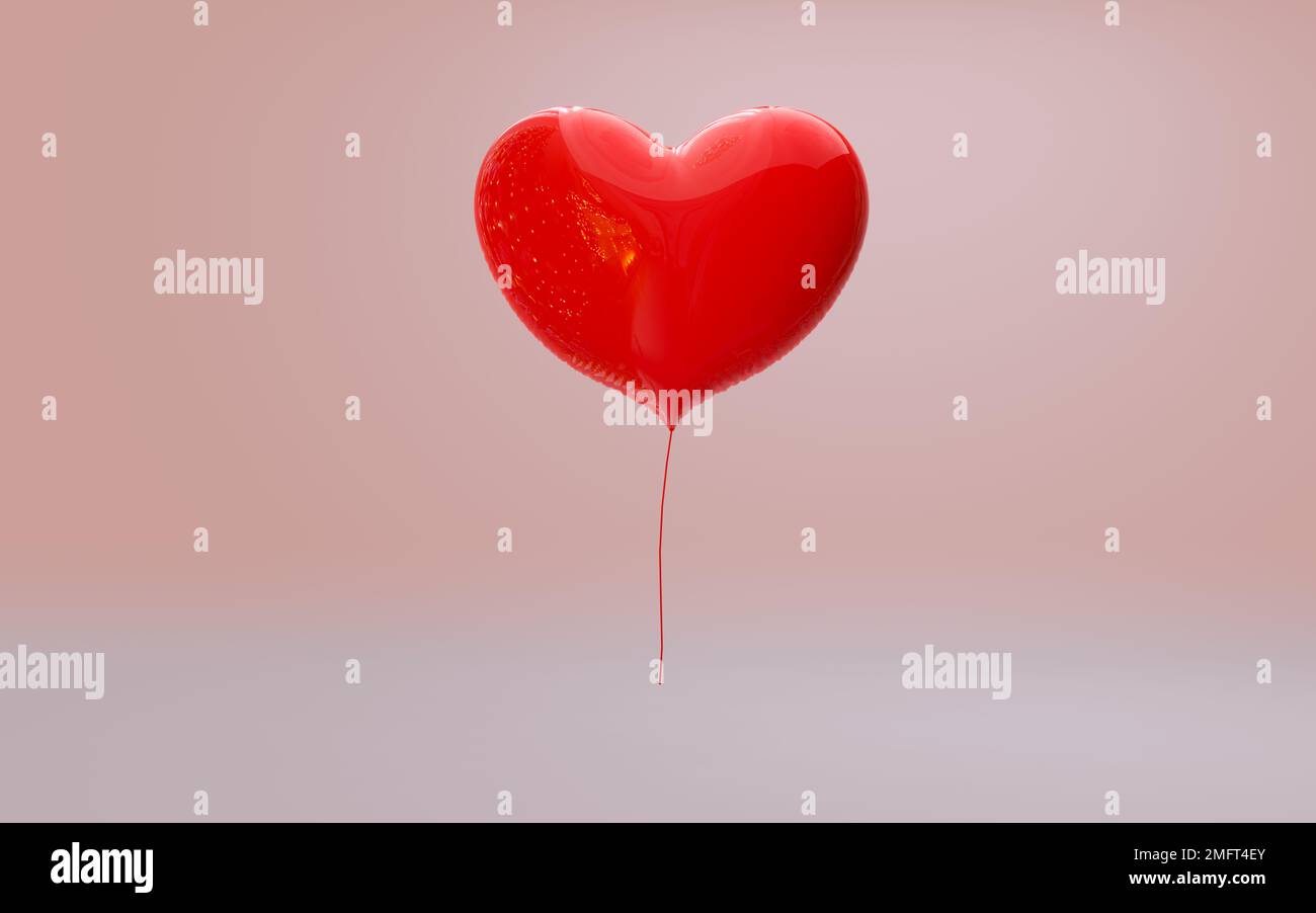 Balloon with hearts. Valentines day concept. Holiday banner, web poster ...