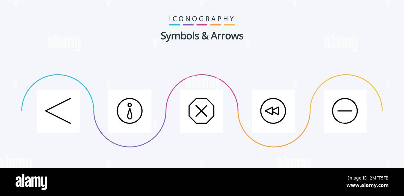 Symbols and Arrows Line 5 Icon Pack Including . denied. hide. circle ...