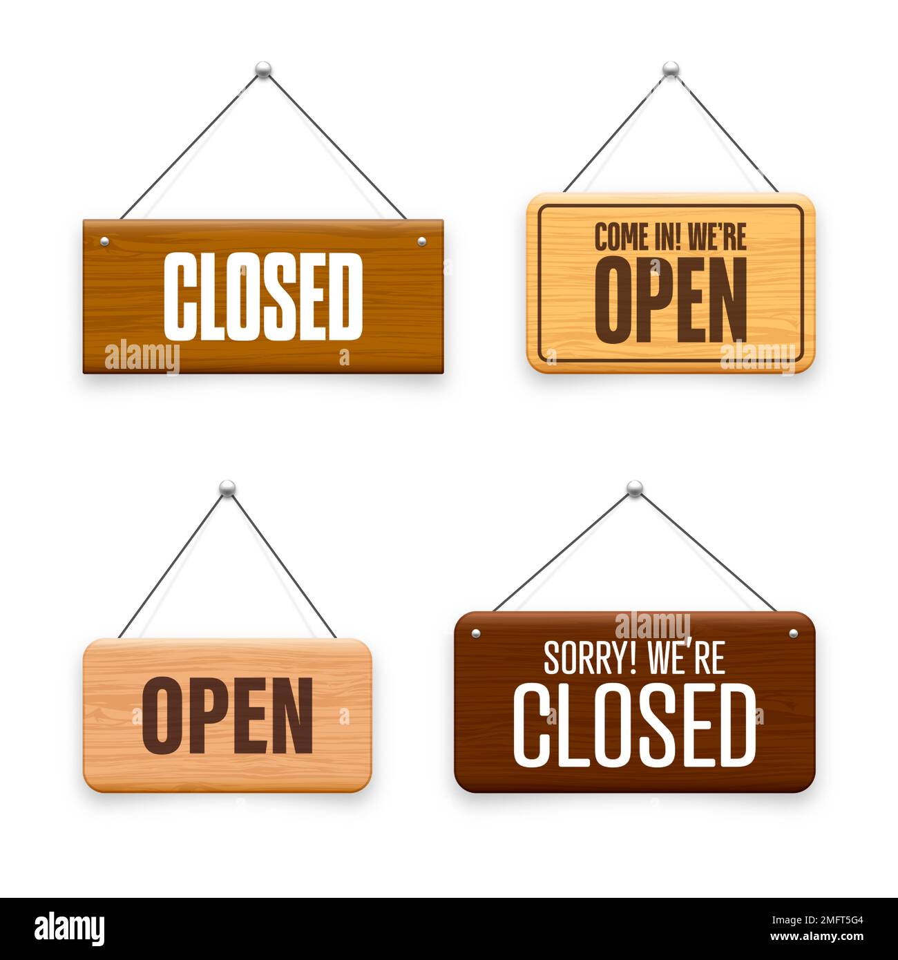 Wooden open or closed hanging signboards. Made of wood door sign for ...