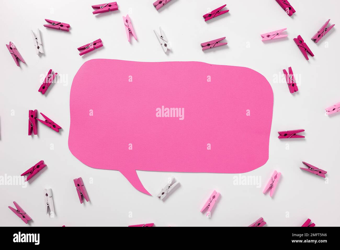 Important Messages. Sticker Lying On White Desk With Clotherspins ...