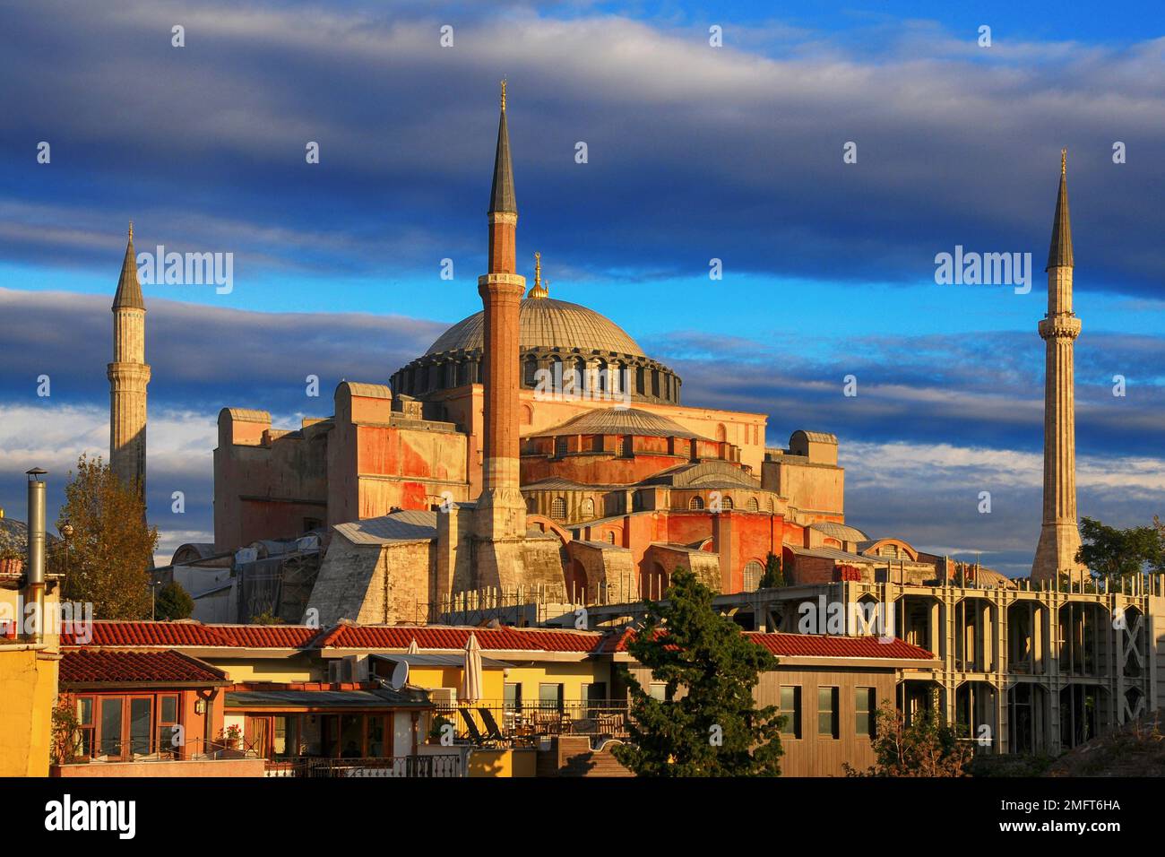 A beautiful shot of the famous Hagia Sophia during a golden hour Stock ...