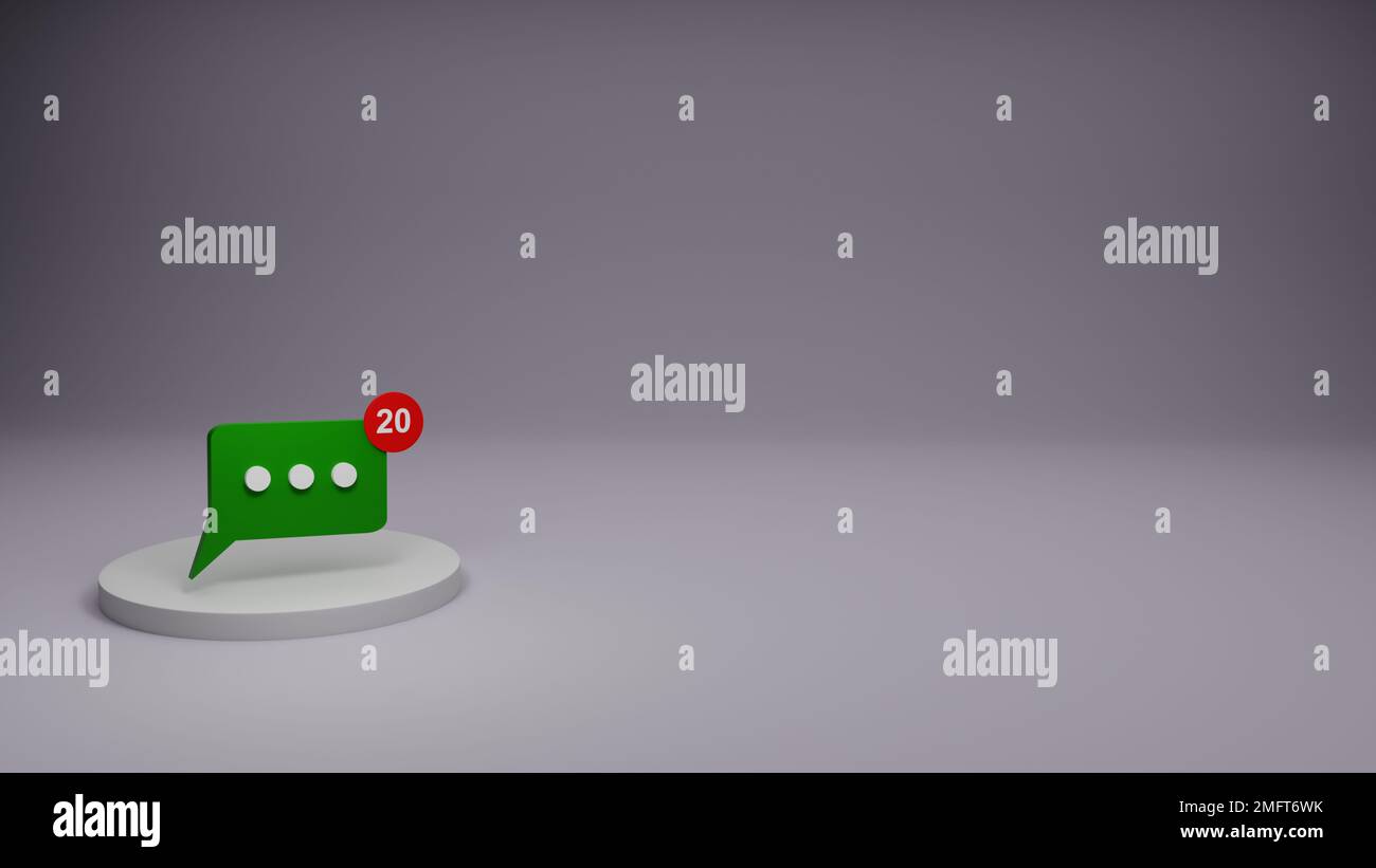 isolated messages 3d render icon 3d illustration background, concept ...