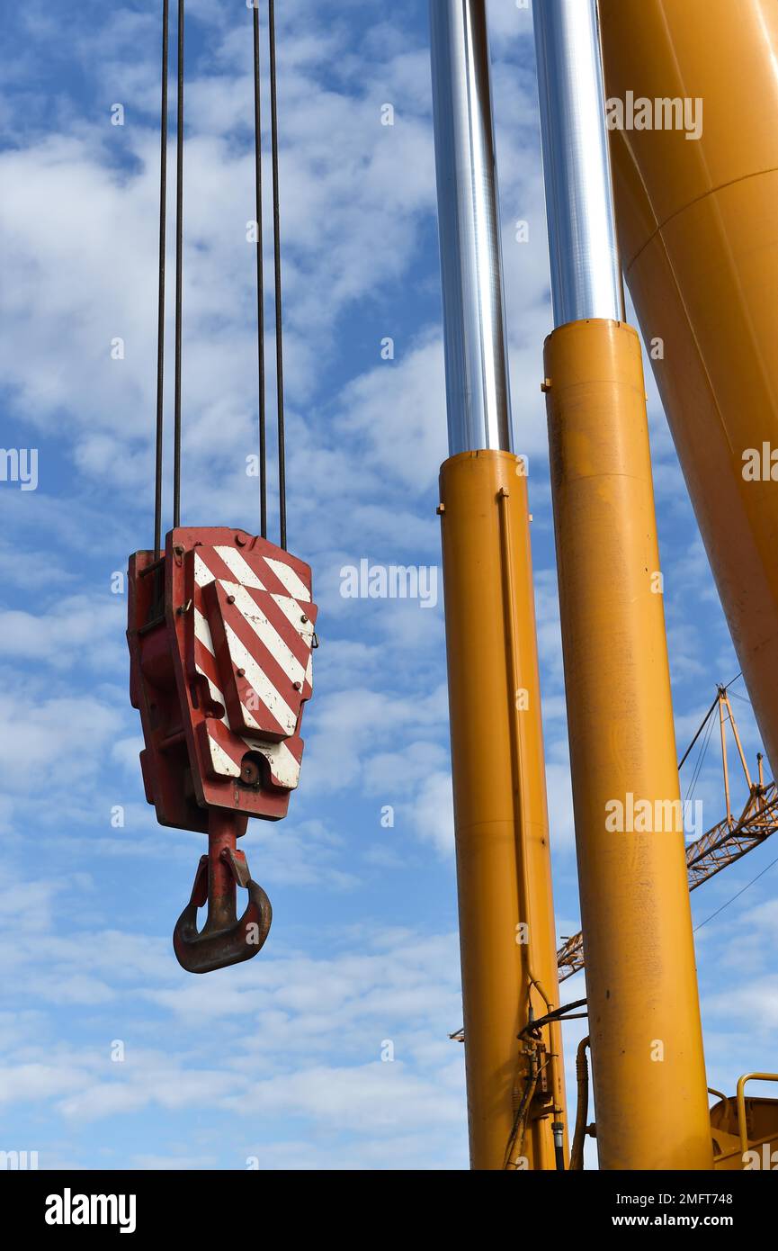 Crane hook of a truck crane, Germany Stock Photo - Alamy
