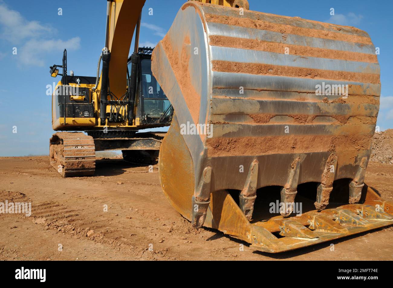 Chains, excavator, excavator shovel, on construction site, Germany ...