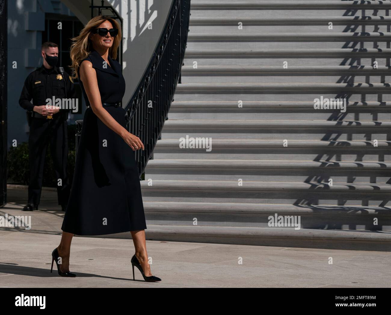 First lady Melania Trump President walks to board Marine One on the ...