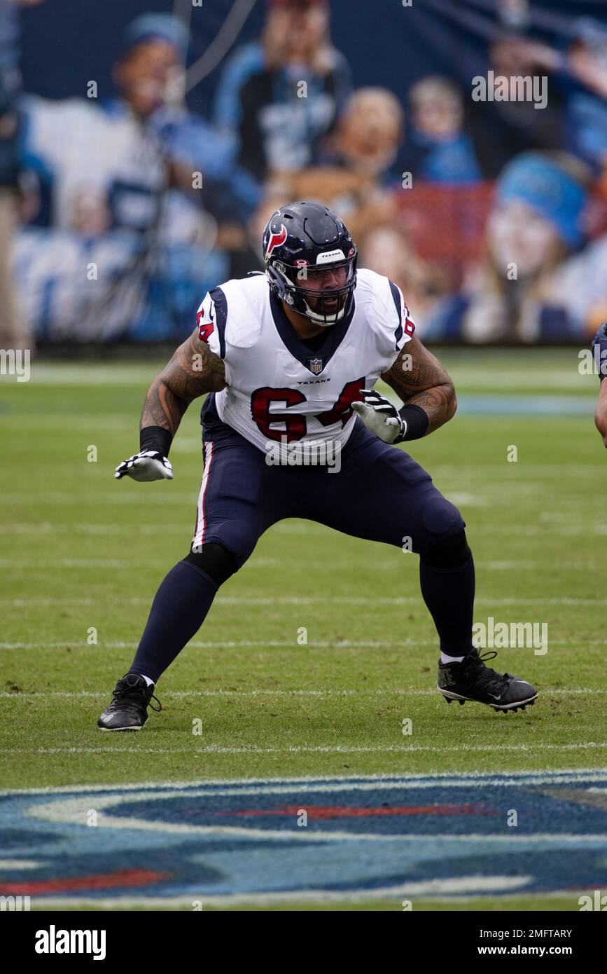 Houston Texans offensive guard Senio Kelemete (64) moves in position ...