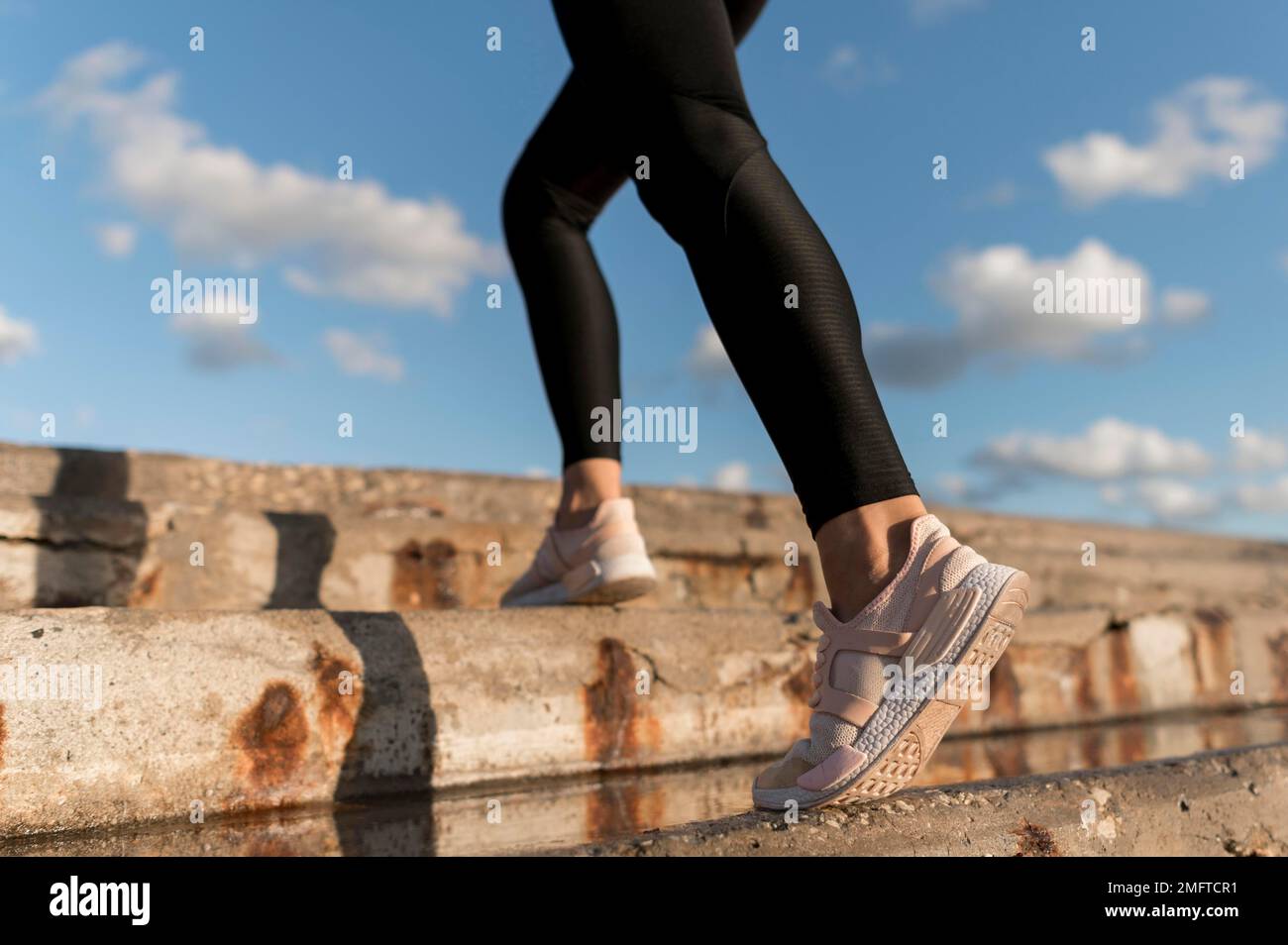 Foot stairs exercise hi-res stock photography and images - Alamy