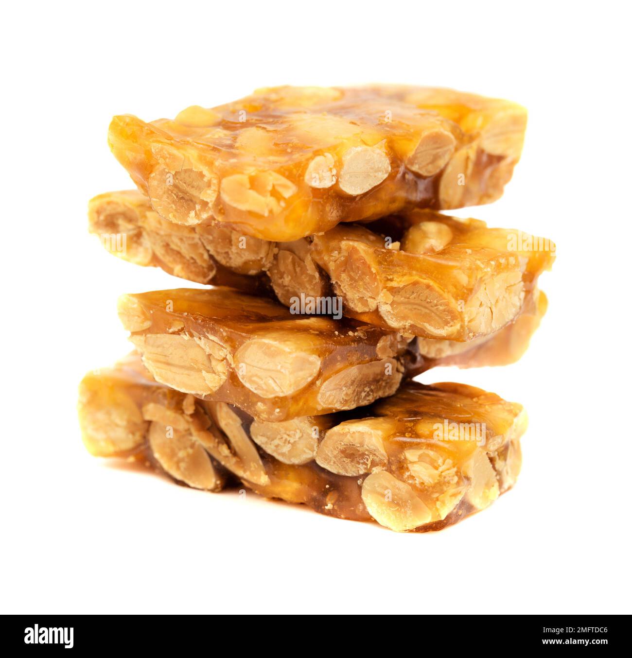 Turron Guirlache, traditional Spanish Christmas confection, isolated on ...